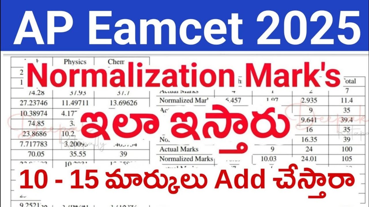 AP Eamcet 2025 Marks Add | AP Eamcet 2025 Normalization Marks | AP Eamcet 2025 2025 Marks vs ...