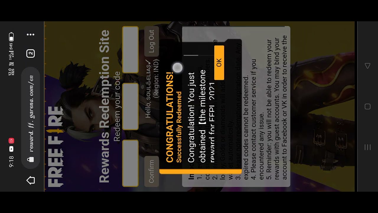 FFPL REDEEM CODE #FREEREWARDS #REDEEMCODE OTHO ..FLAMING AK..FOX ...