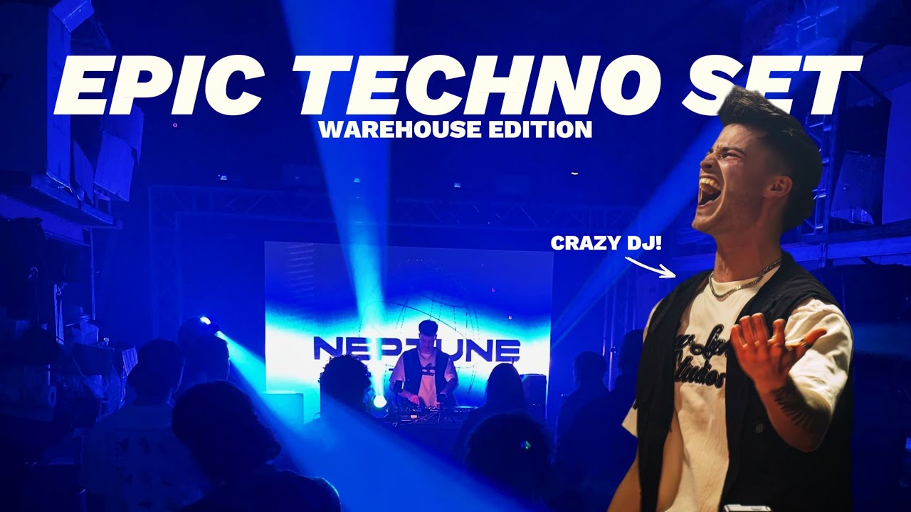 Energetic DJ plays Epic Techno Set | Warehouse Rave Vibes | Studio ...