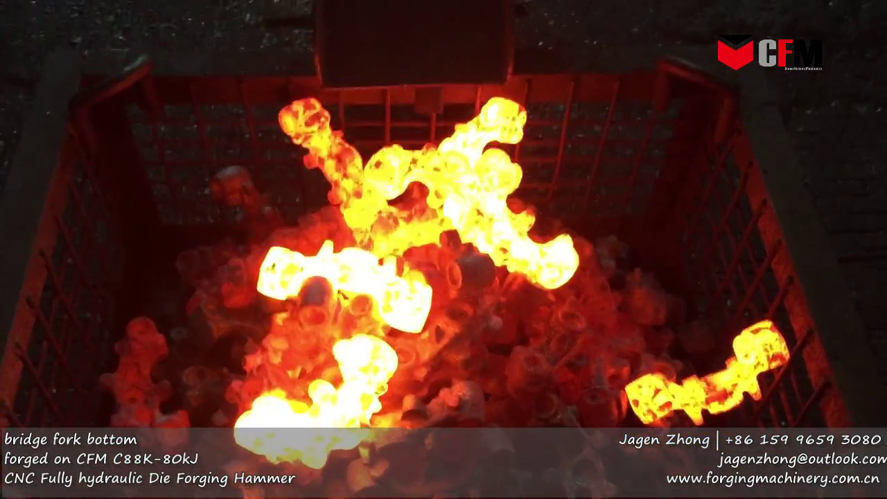 bridge fork bottom forged on CFM C88K 80kJ CNC Fully hydraulic Die ...