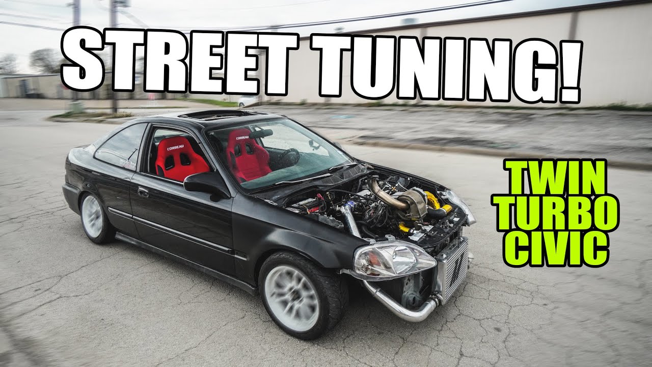 STREET TUNING the TWIN TURBO CIVIC!! - YouTube
