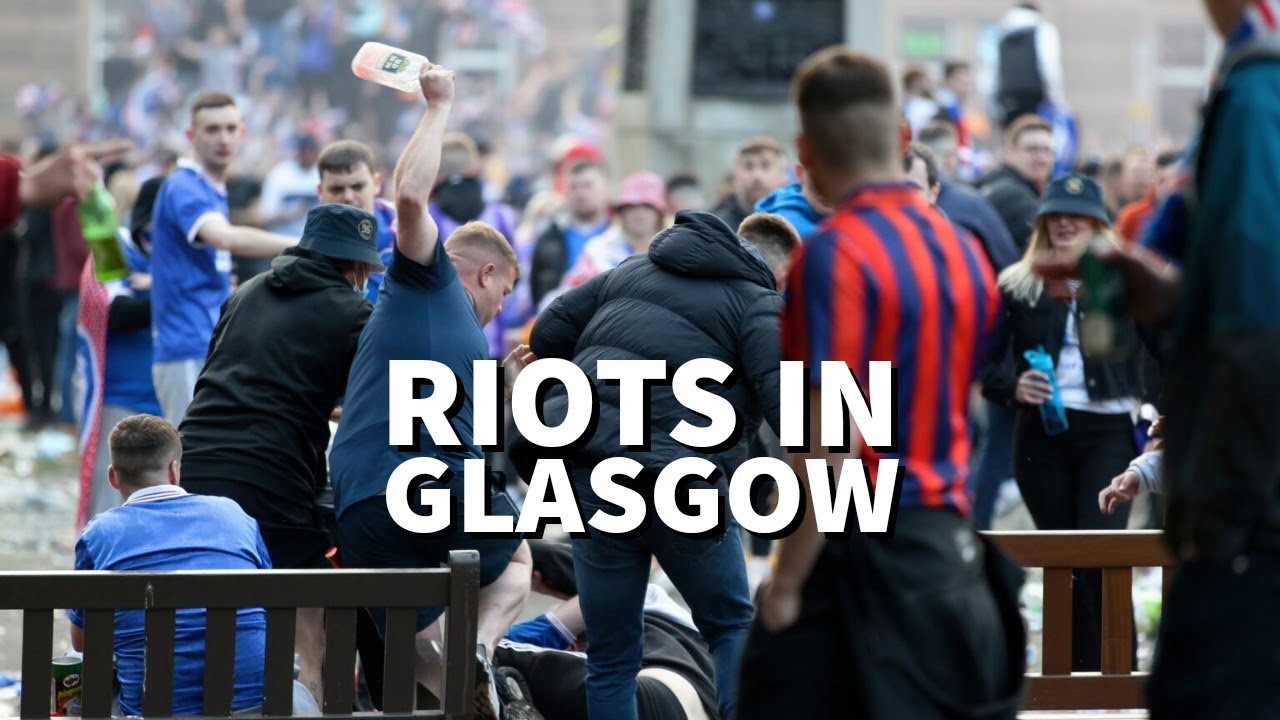 Rangers fans fighting each other and clashes with Police 15.05.2021 ...