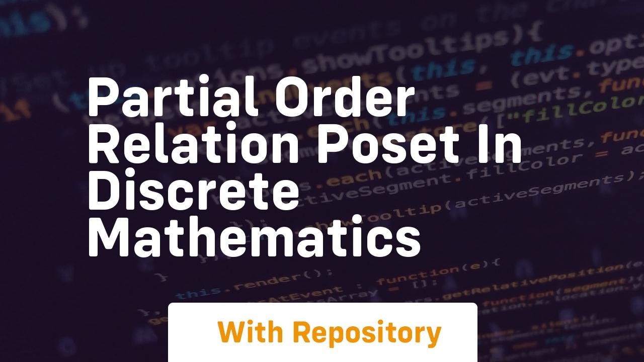 Partial order relation poset in discrete mathematics - YouTube