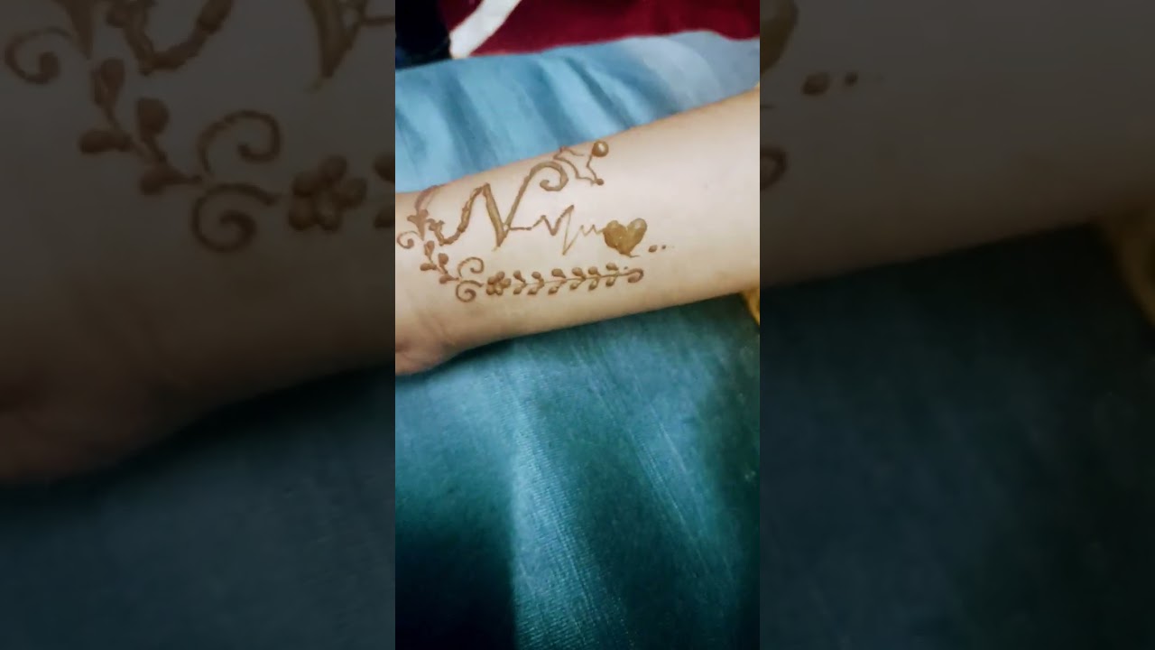 Tattoo mehndi Design||mehndi design N letter mehndi design Easy mehndi ...