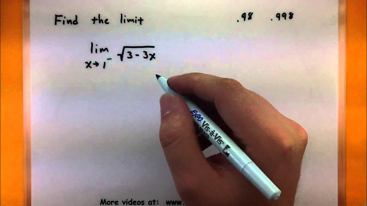 Calculus - How to find the value of a one sided limit using the equation - YouTube