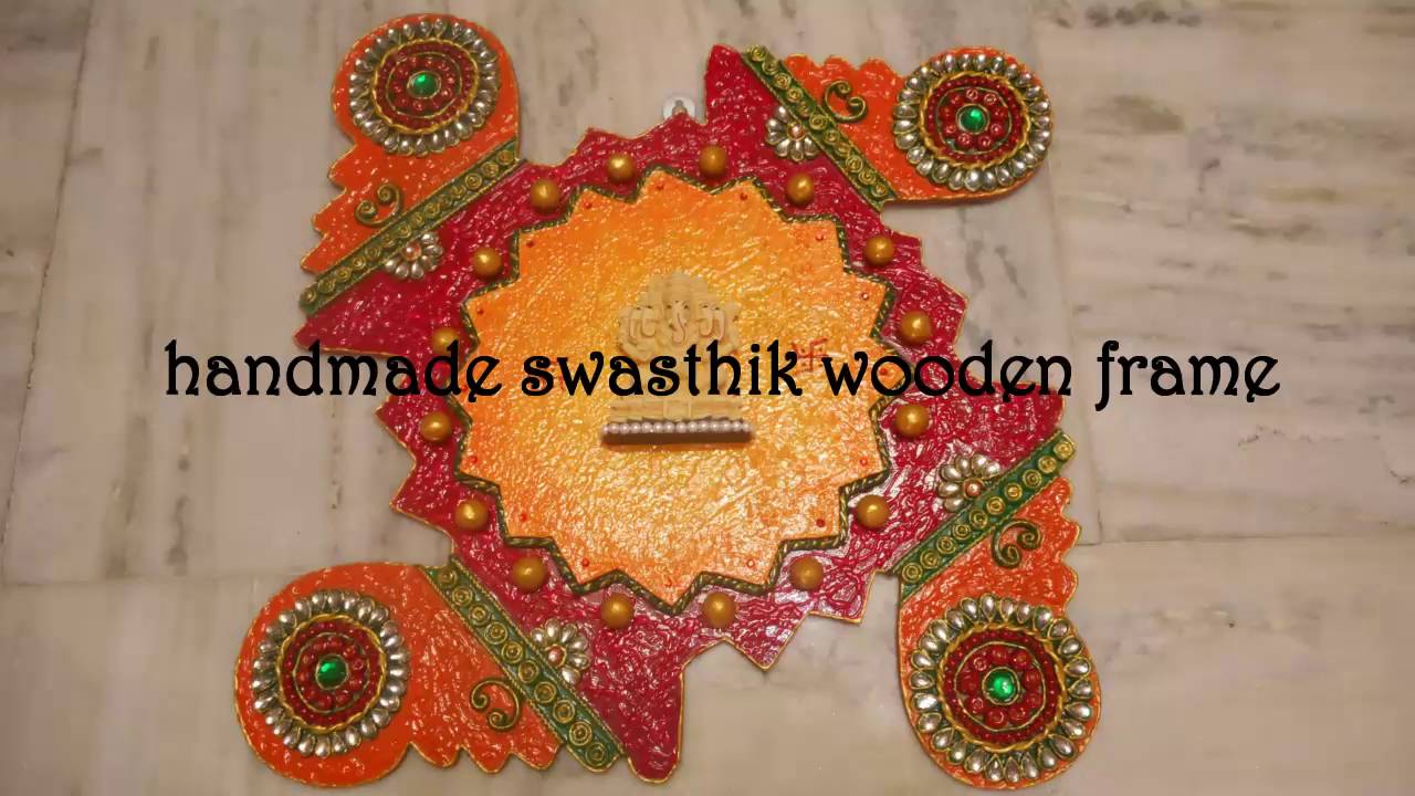 handmade swasthik wooden frame -part 1 - YouTube