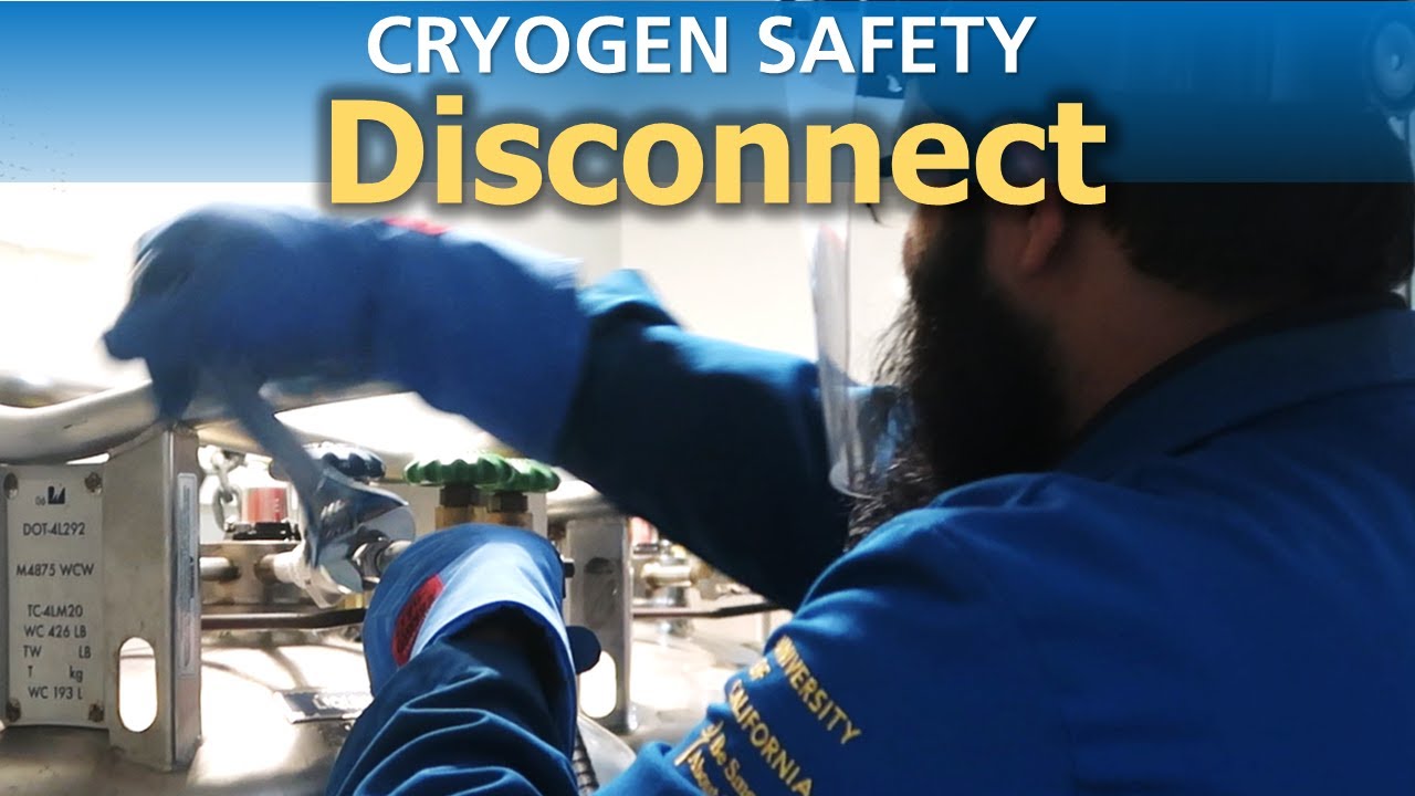 Cryogen Safety | Liquid Nitrogen transfer: Disconnect transfer hose - YouTube