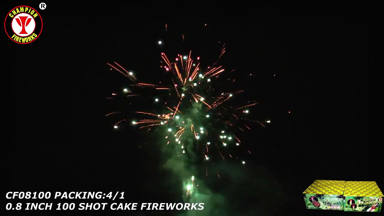 0.8 inch 100 shot super fireworks cake by Champion fireworks - YouTube