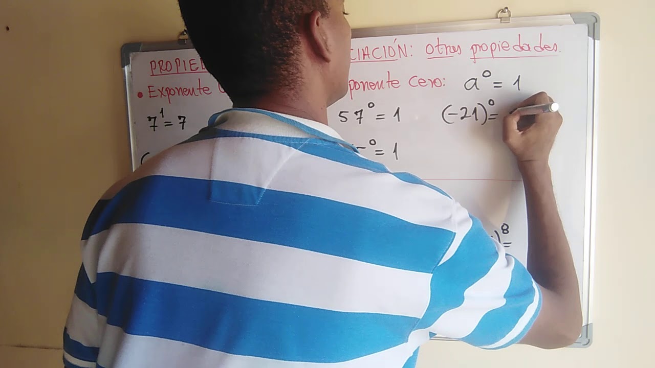 PROPIEDADES DE LA POTENCIACIÓN: Exponente uno, Exponente cero y ...