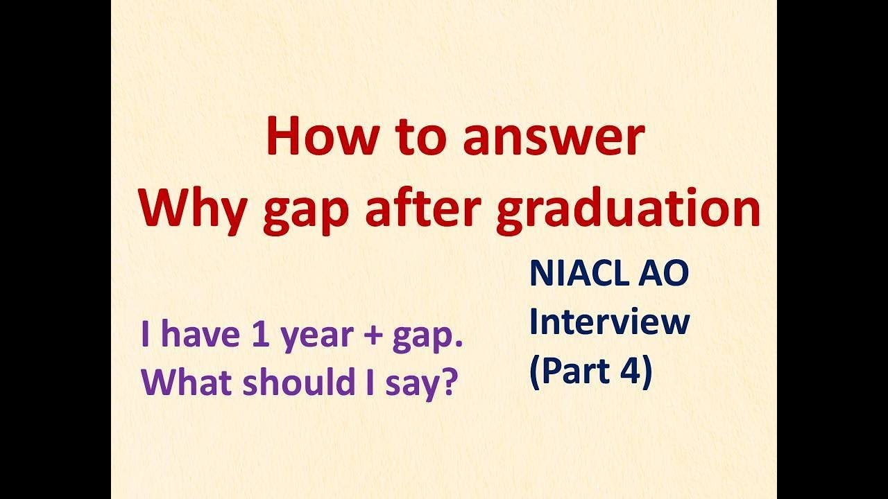 How to answer gap after your graduation I Why gap after graduation I ...