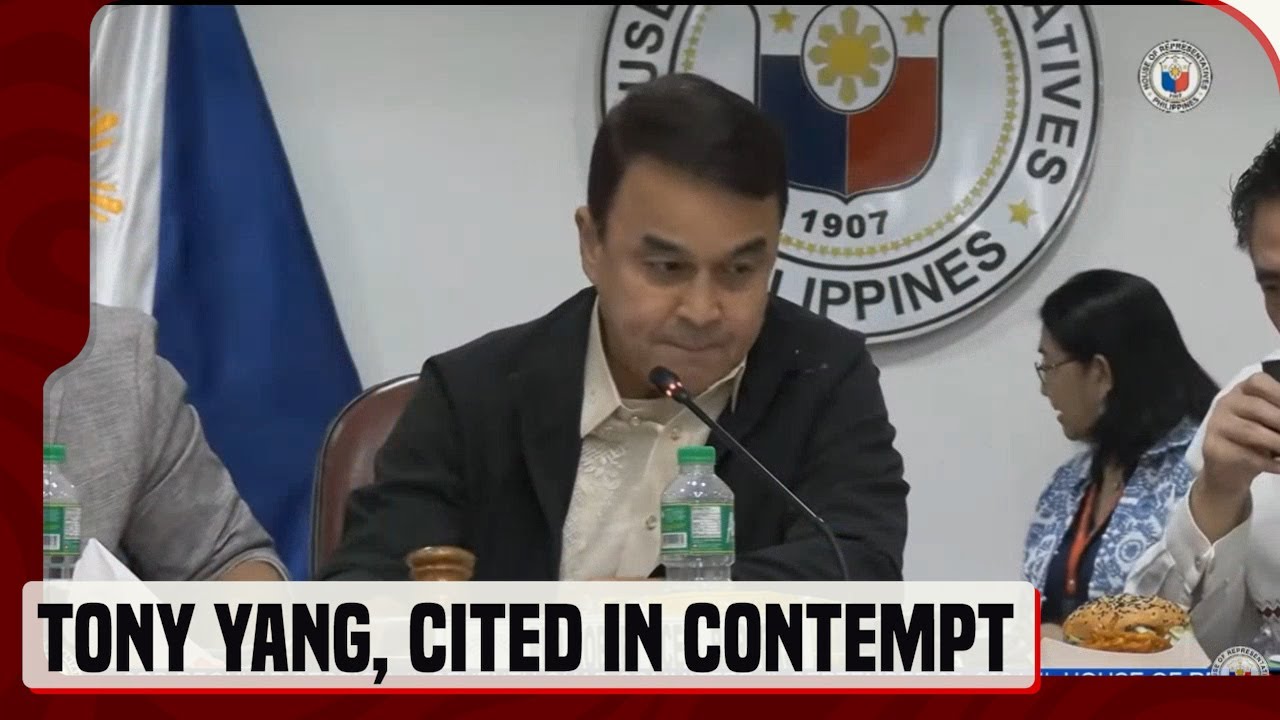 Tony Yang, ipina-cite in contempt ng quad committee ng Kamara - YouTube