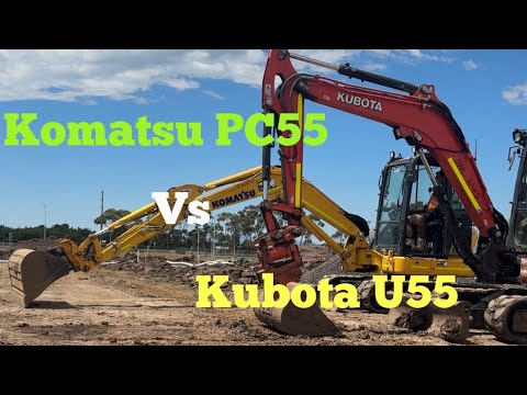 Review and compare - Komatsu PC55MR vs Kubota U55 - YouTube