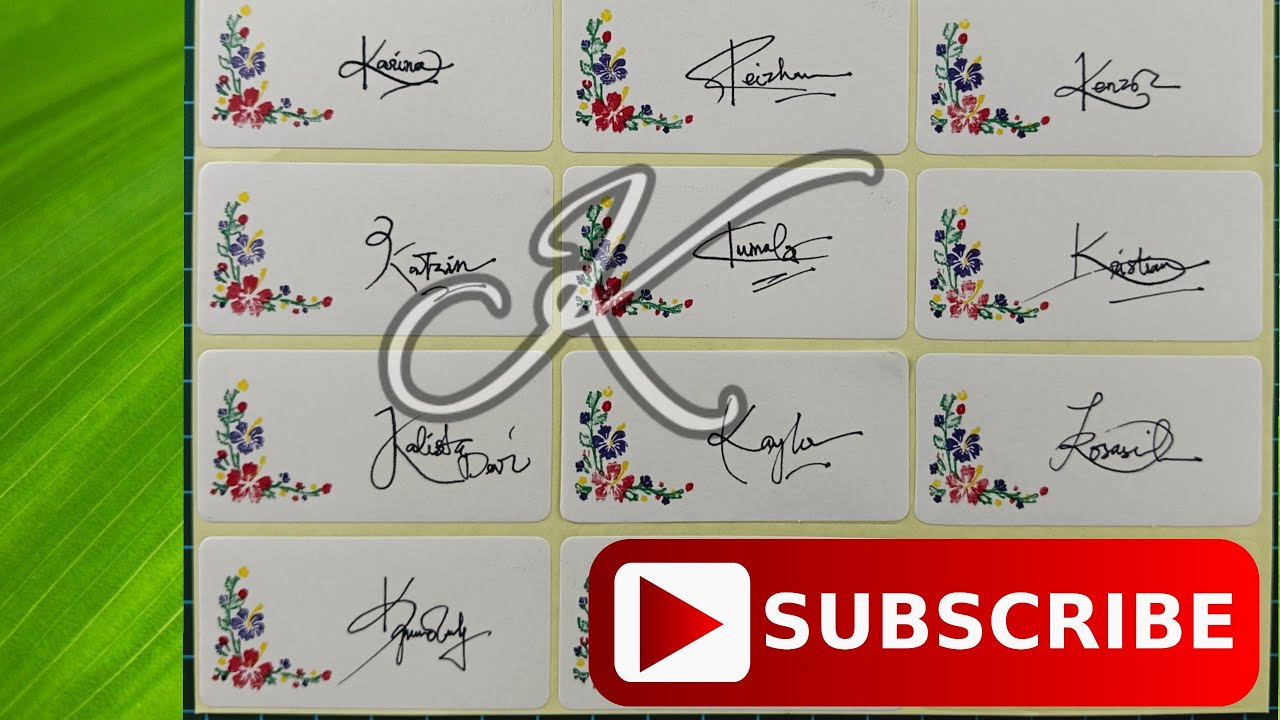 "K" Signature Style Tutorial~Inspirasi Tanda Tangan Huruf "K" - YouTube