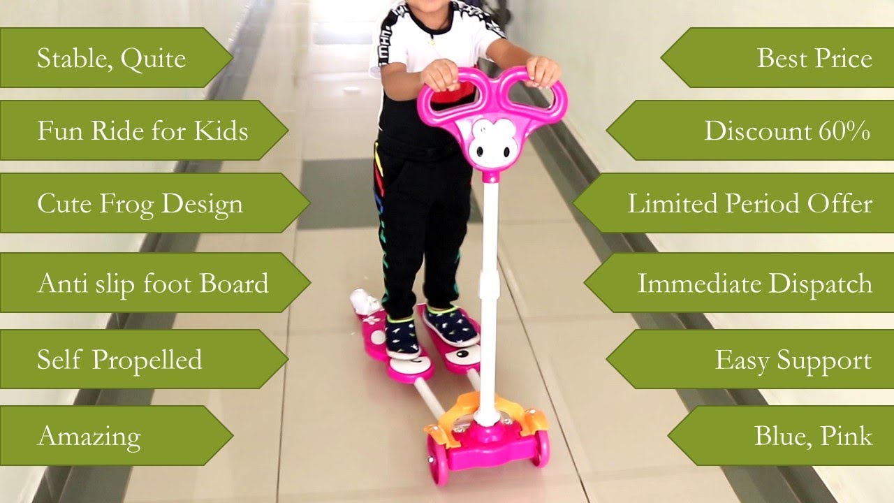 Kids Toys - Scissor Movement Kids Scooter - Frog Style, 4 Wheels, Self ...