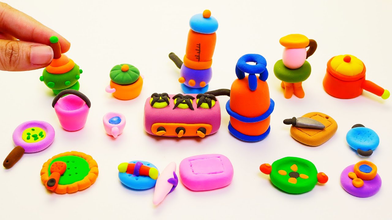 DIY Amazing technique How to make Mini kitchen set with polymer clay ...