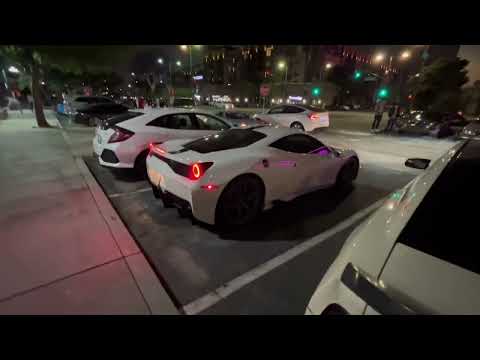 Late night exotic car meet - YouTube