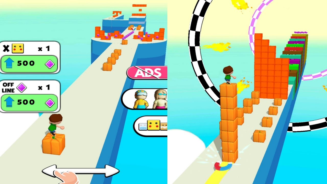 Cube Stack - Gameplay 👋🧊🏃‍♂️👨‍🦱 All Level Game Play Android, ios #games ...