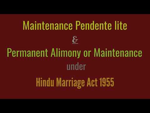 Maintenance Pendente lite & Permanent Alimony and Maintenance - YouTube
