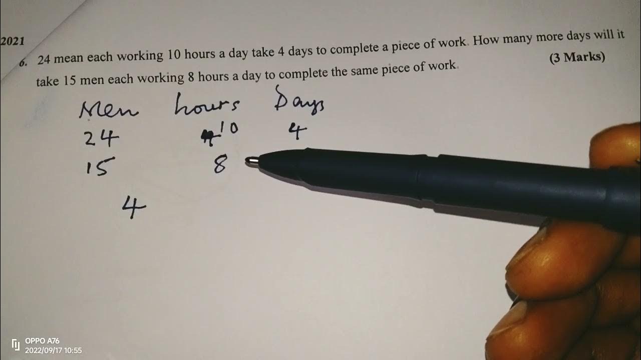 RATIOS, RATES OF WORK AND PROPORTIONS. - YouTube
