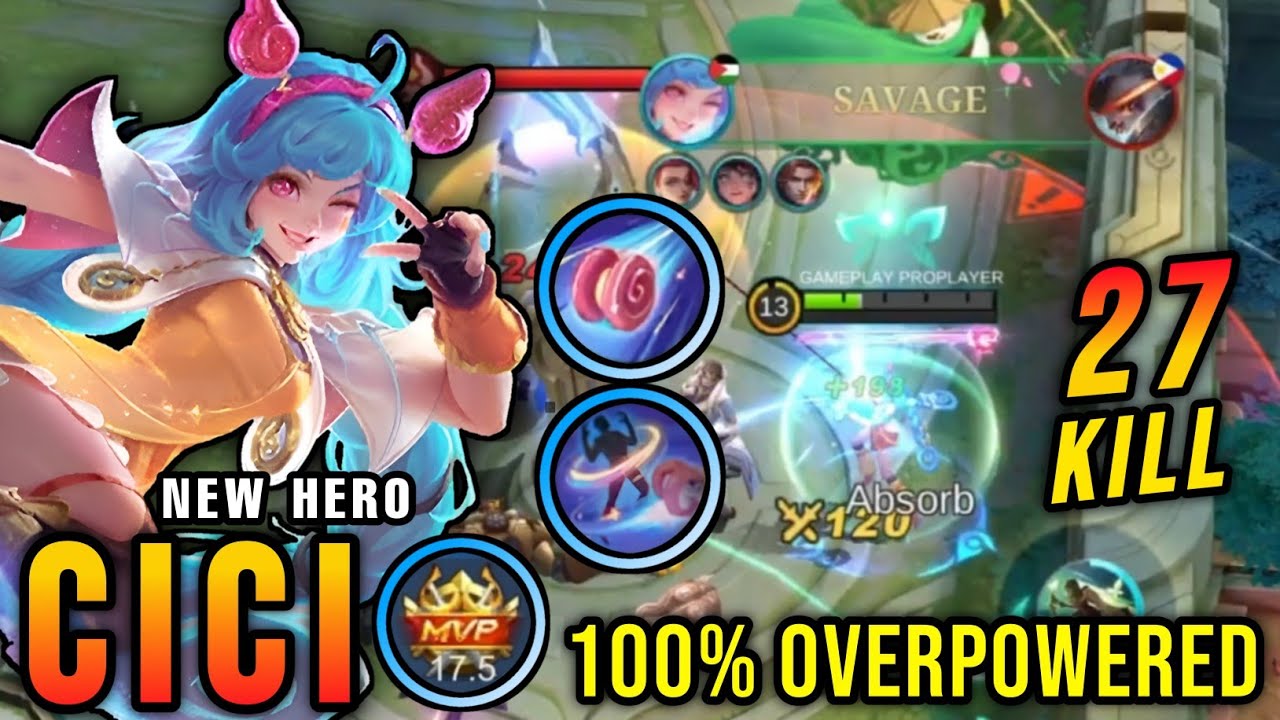 SAVAGE + 27 Kills!! Cici New Hero MLBB, New Fighter Cici is OP?! - New ...