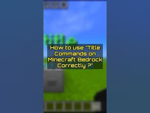 Minecraft Title Commands Tutorial on Bedrock - YouTube