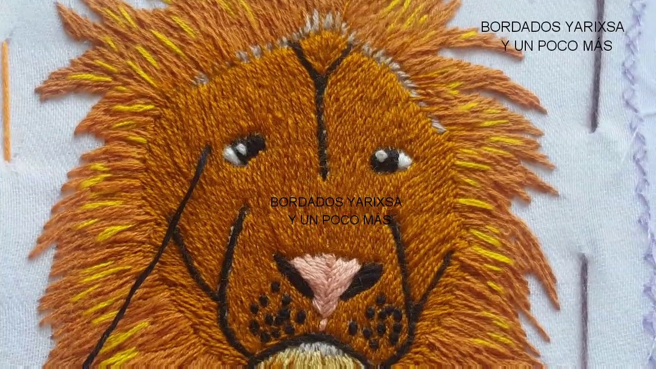 Como hacerle las cejas y bigotes a un león (Punto atras ) - YouTube