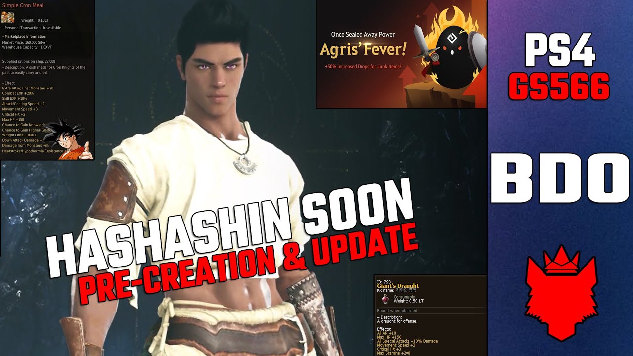 BDO PS4 | Hashashin Pre-Creation & More | Channel Update - YouTube