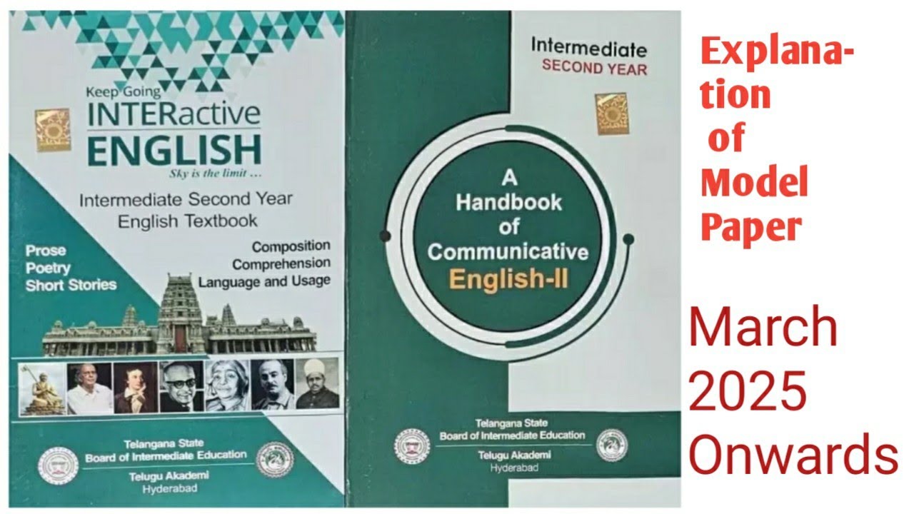 TS Inter Second year English Model paper#from March 2025 onwards# ...