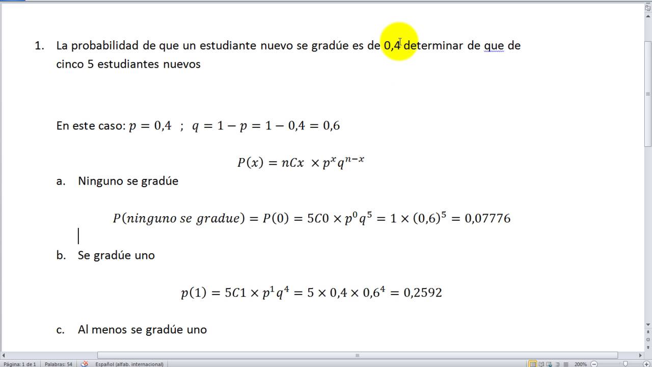 Ejemplo Básico Distribución Binomial 032816 Youtube 1337