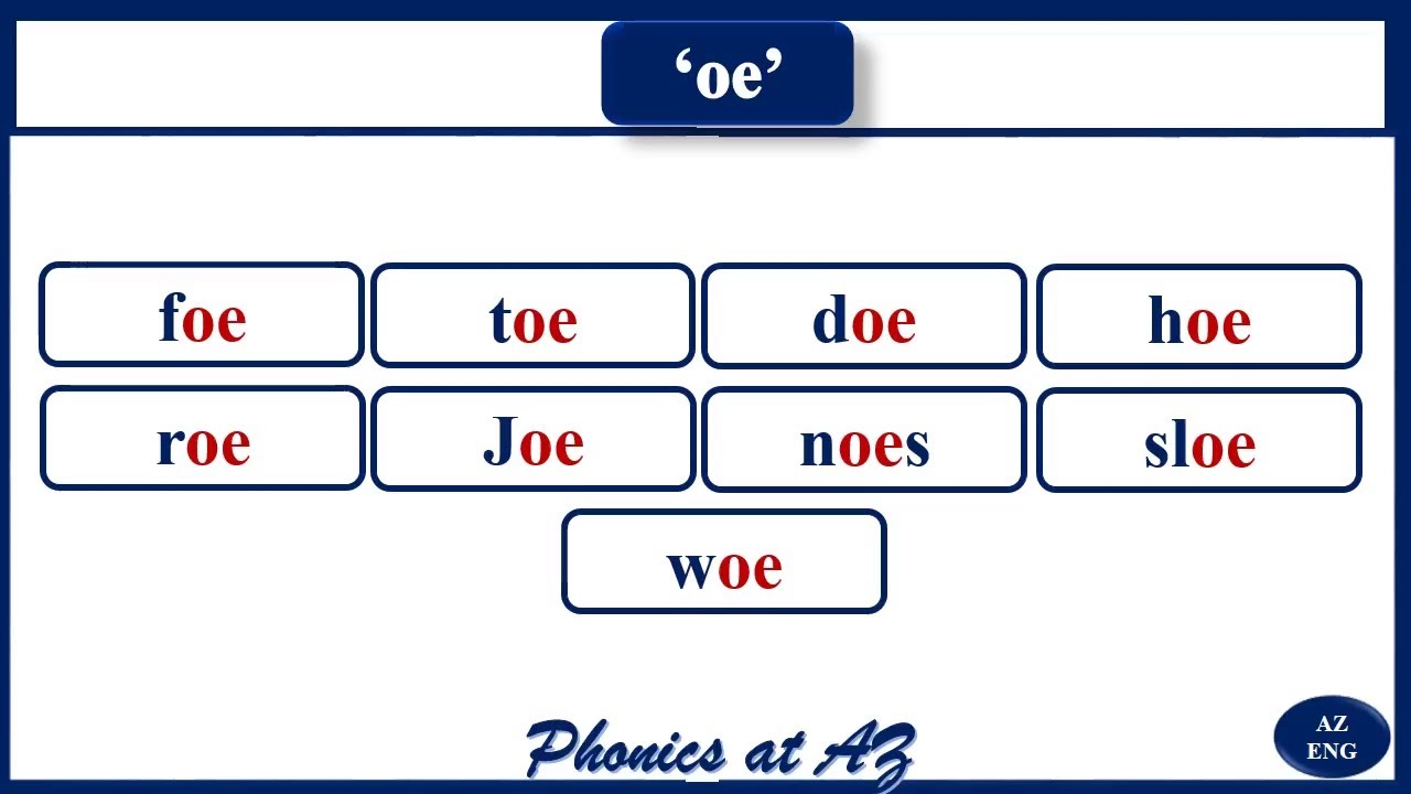 HOW TO READ 'OE' WORDS FOR STUDENTS (EASY PHONICS FOR TEACHERS AND ...