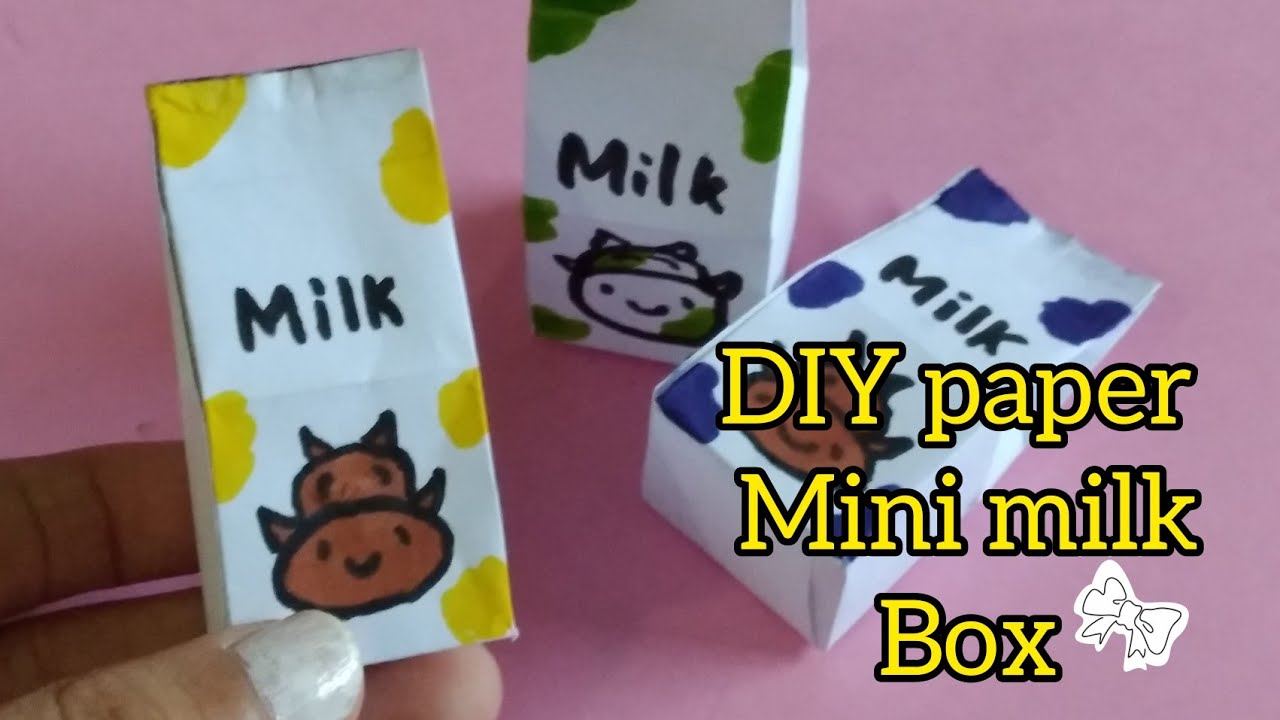 how to make mini milk box/ DIY mini milk box/迷你牛奶盒 - YouTube