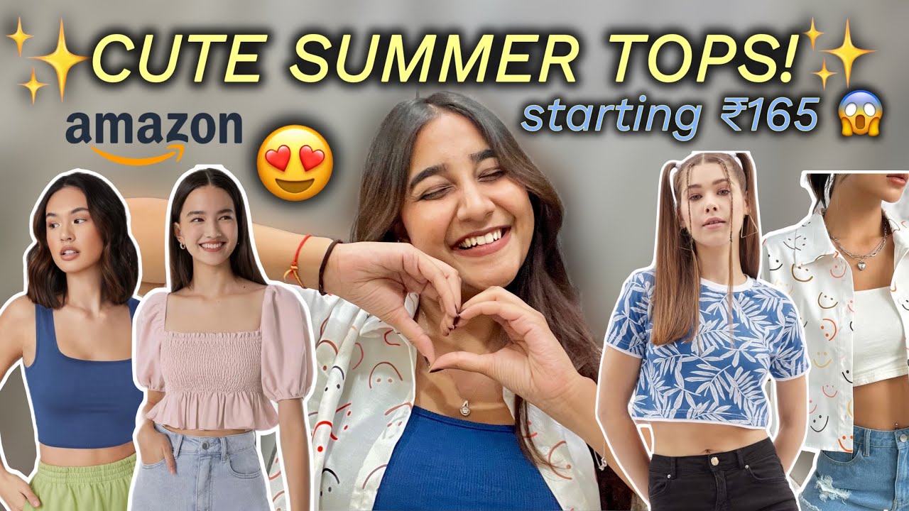 *STARTING ₹165!* 😱 Summer Tops / Crop Tops From Amazon! *college wear ...