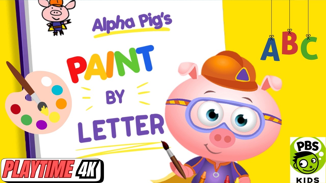 🎨🐷 PBS Kids Super Why Alpha Pig Paint by Letter Game | Alphabet ...