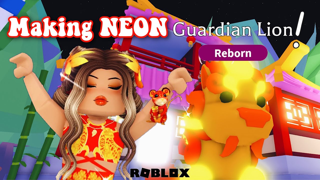 Making a NEON Guardian Lion in Adopt Me! - YouTube