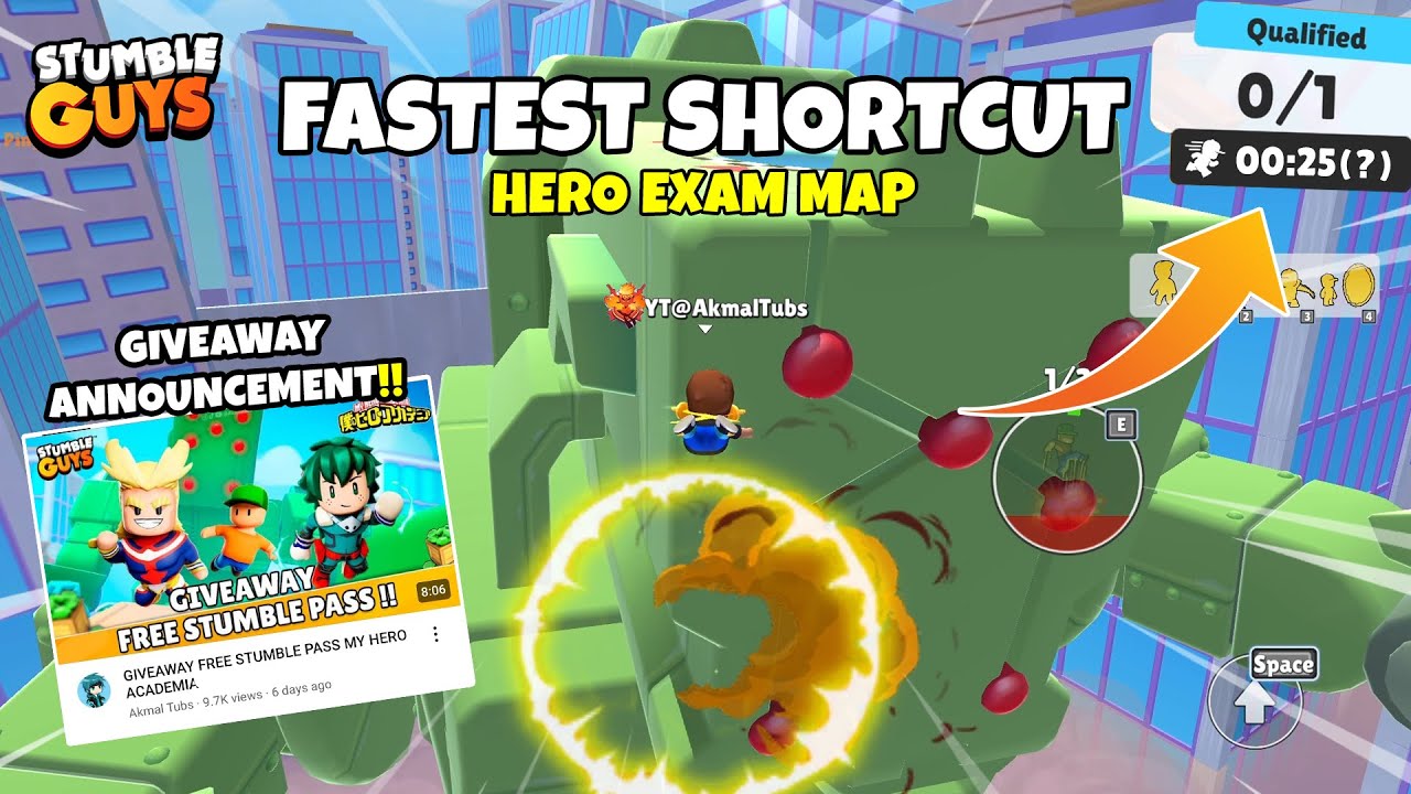 FASTEST SHORTCUT HERO EXAM STUMBLE GUYS X MY HERO ACADEMIA + GIVEAWAY ...