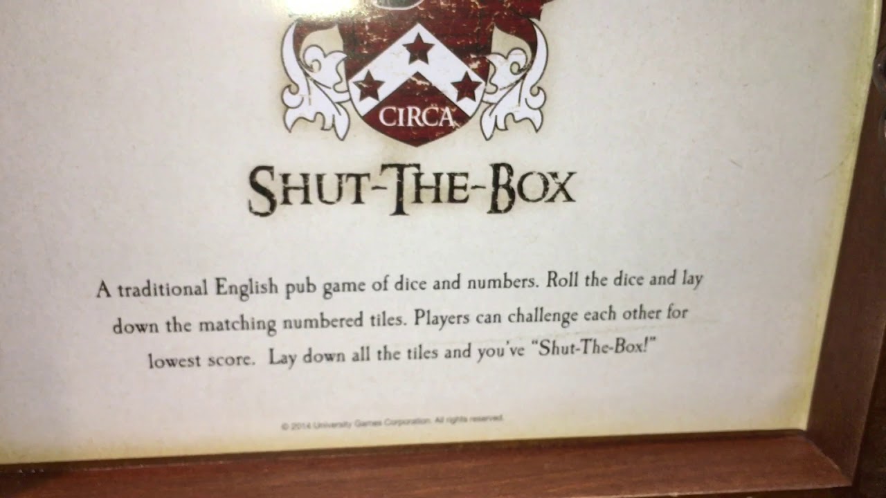 Shut The Box tutorial - YouTube