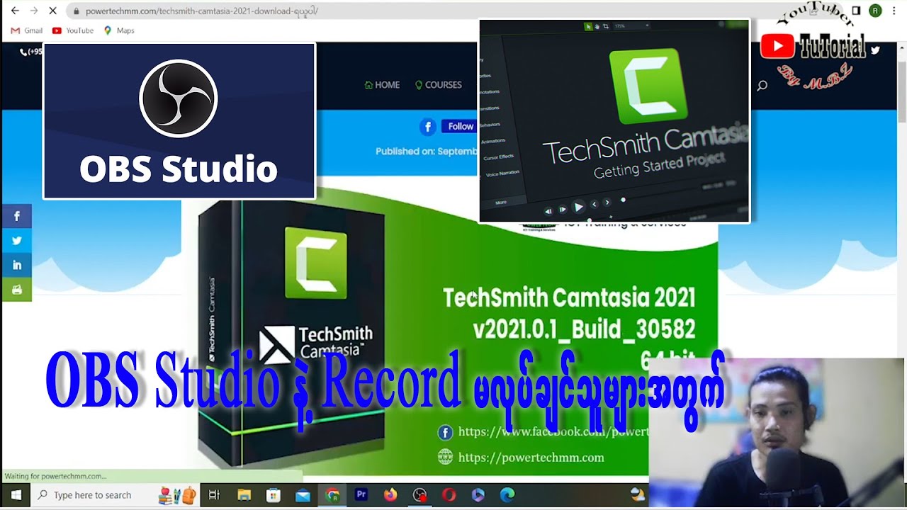 TechSmith Tutorial | Screen ရော လူပုံရော တစ်ခါတည်း Record လုပ်လို့ရတဲ့ Software - YouTube