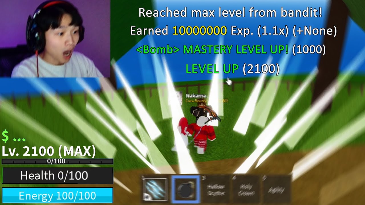Reaching max level by killing bandit with BOMB! (Blox Fruits) - YouTube