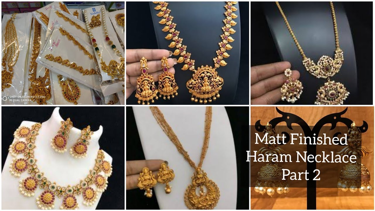 Excellent Collection of Haram & Necklace with Price/Matt Finished Haram ...