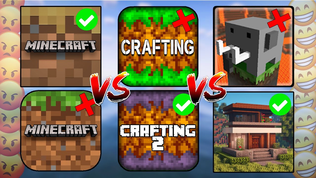 Minecraft Trial UPDATE VS MCPE VS Crafting And Building ORIGINAL VS ...