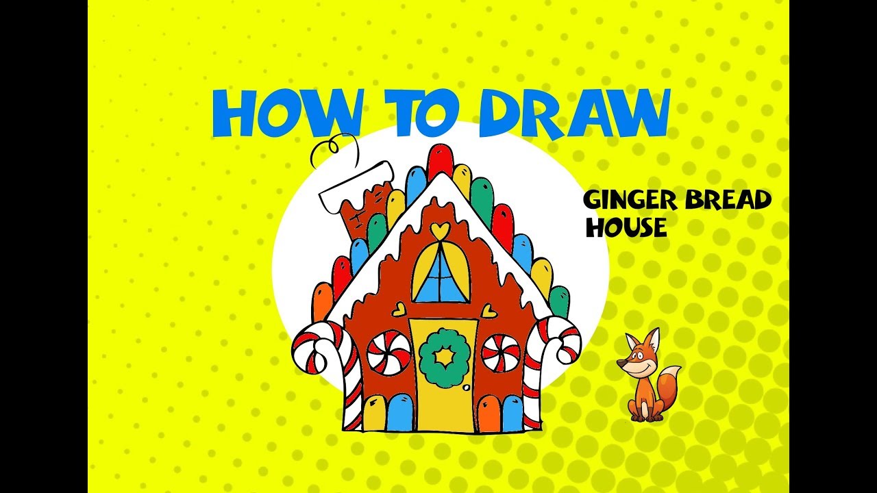 How to draw a Gingerbread house for Christmas - Learn to Draw - ART ...