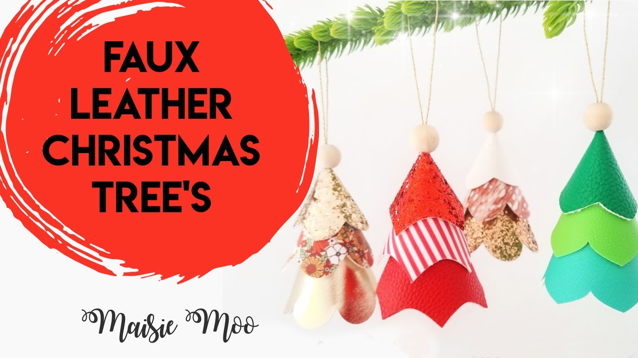 How to make a faux leather Christmas Tree Ornament Decoration - Hand ...