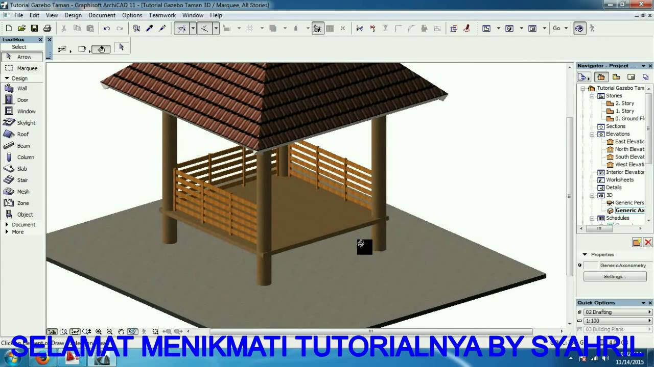 Tutorial Archicad Desain Gazebo (For Begginers)_ Дизайн Беседка - YouTube