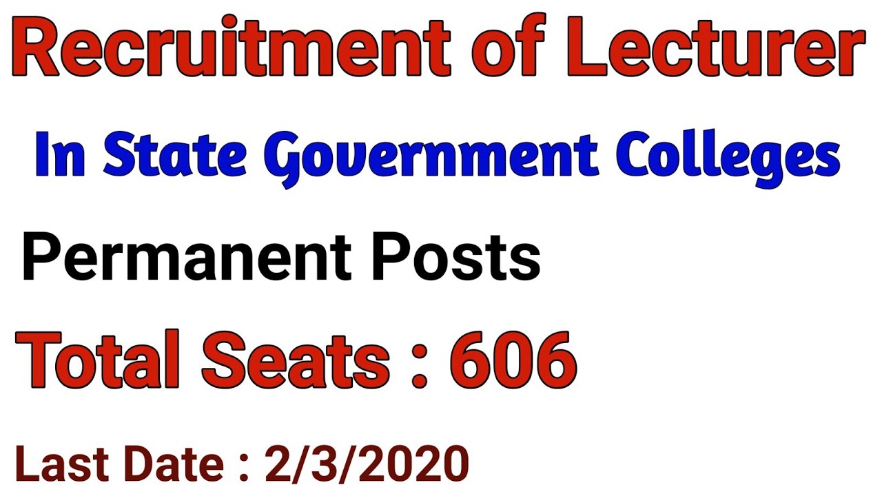 RECRUITMENT OF LECTURER IN GOVERNMENT COLLEGE/SALARY level 10 of pay ...