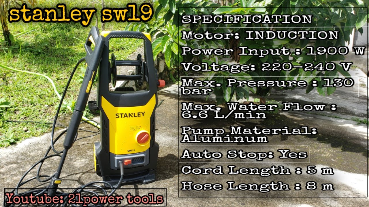 Stanley sw19 jet Washer / 130 Bar #water - YouTube