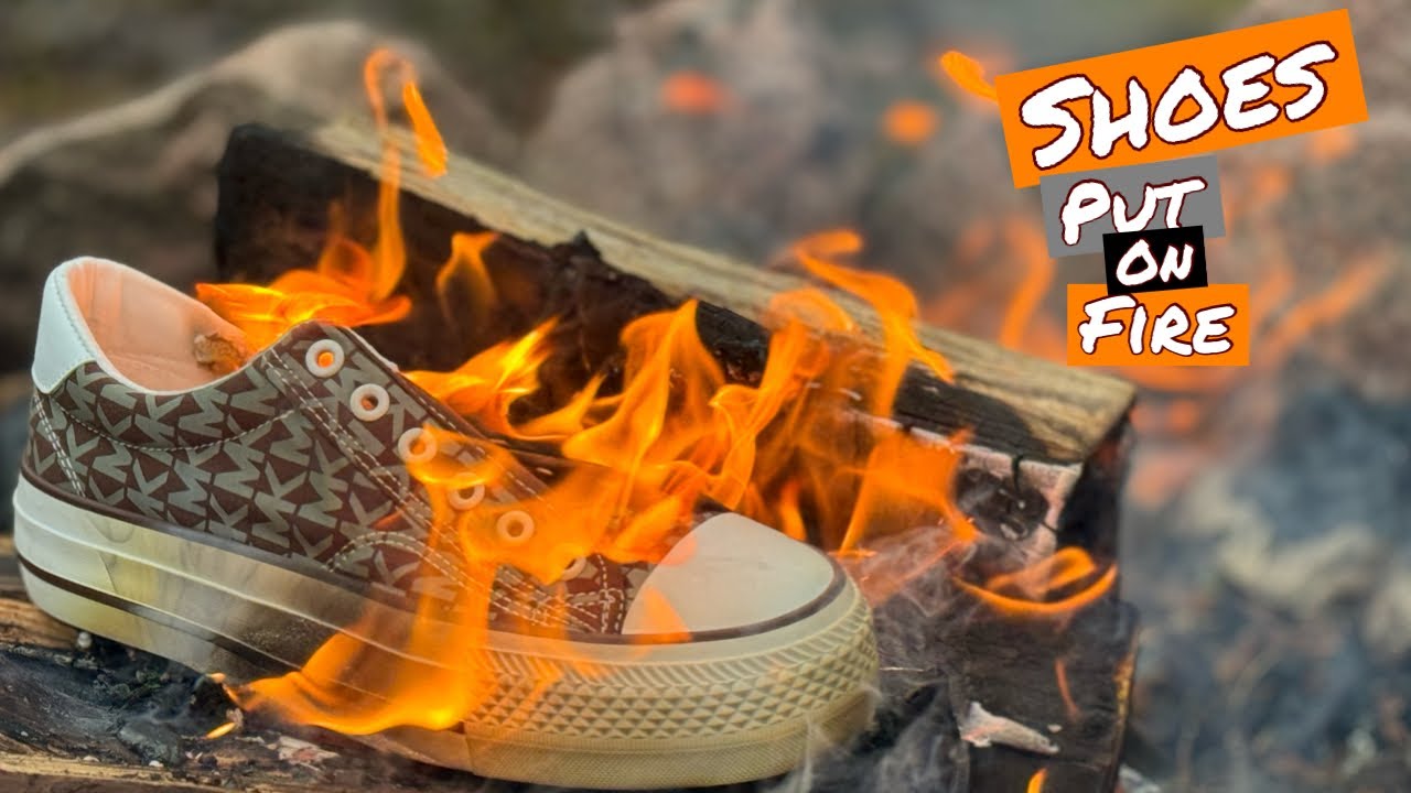 Burning two pairs of shoes (buring stuff) - YouTube