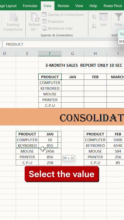 Data Consolidation in Excel 🔄 | Combine Sheets in Seconds! #ExcelShorts - YouTube