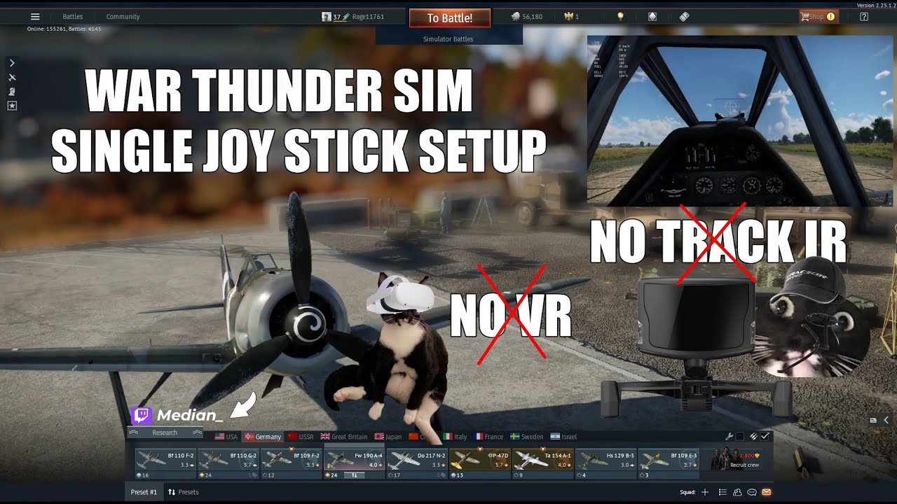 How To Play SIM War Thunder w/o Track IR or VR | Single Joystick Setup - YouTube