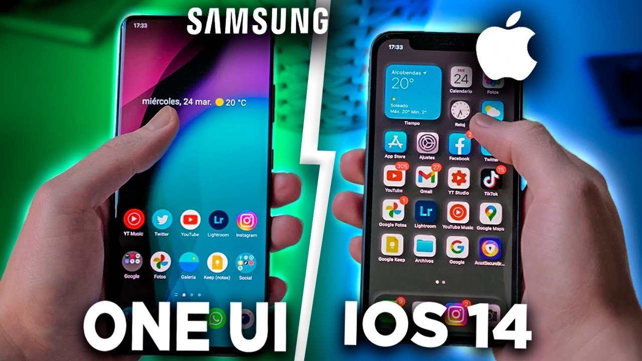 ONE UI 3 vs iOS 14!!!! ¿CUÁL ES MEJOR? - YouTube