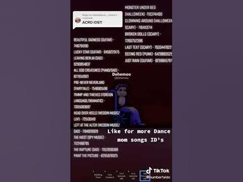 ORA Dance Moms Roblox Contemporary Song Codes! - YouTube